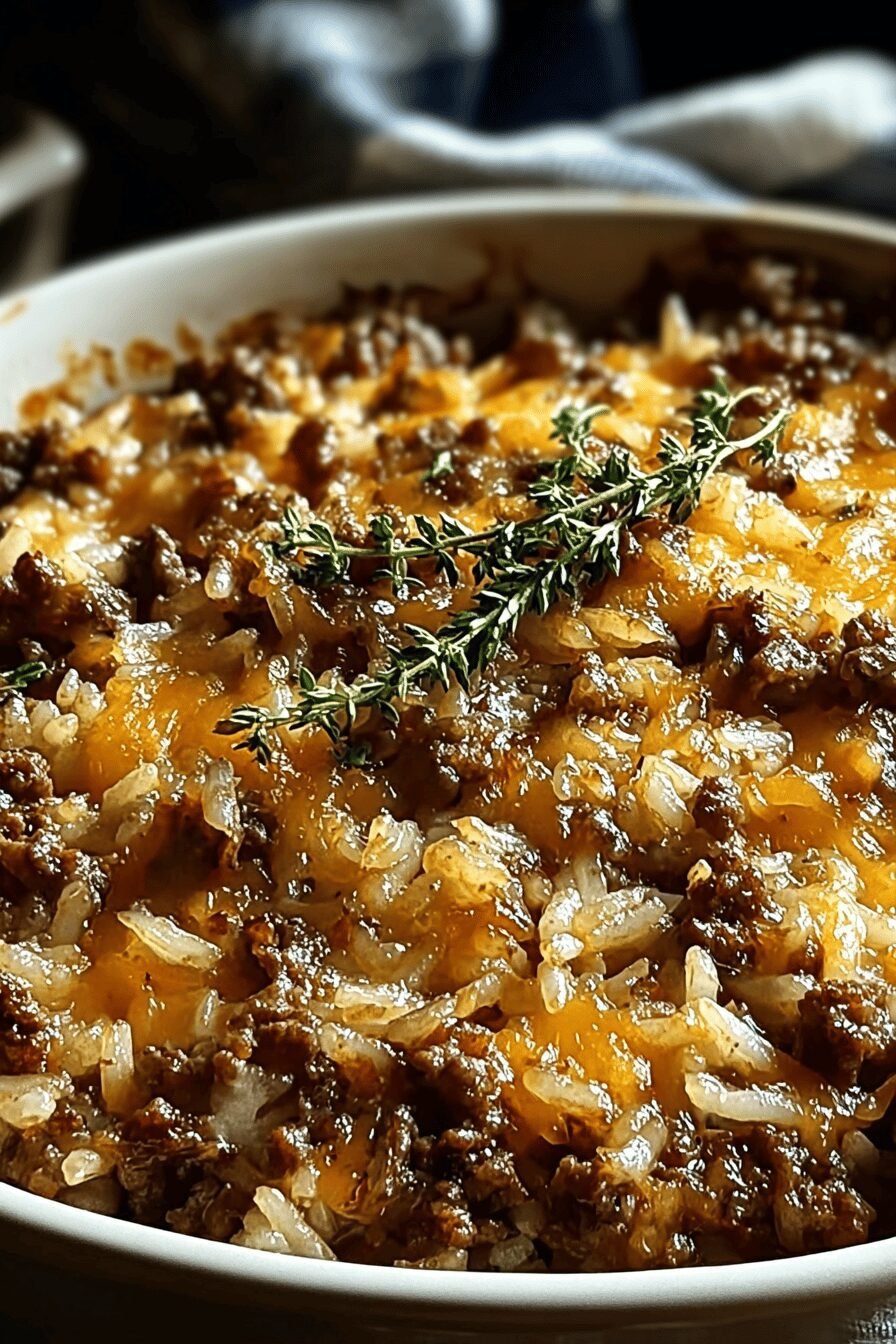 French Onion Ground Beef Skillet Recipe With Caramelized Onions