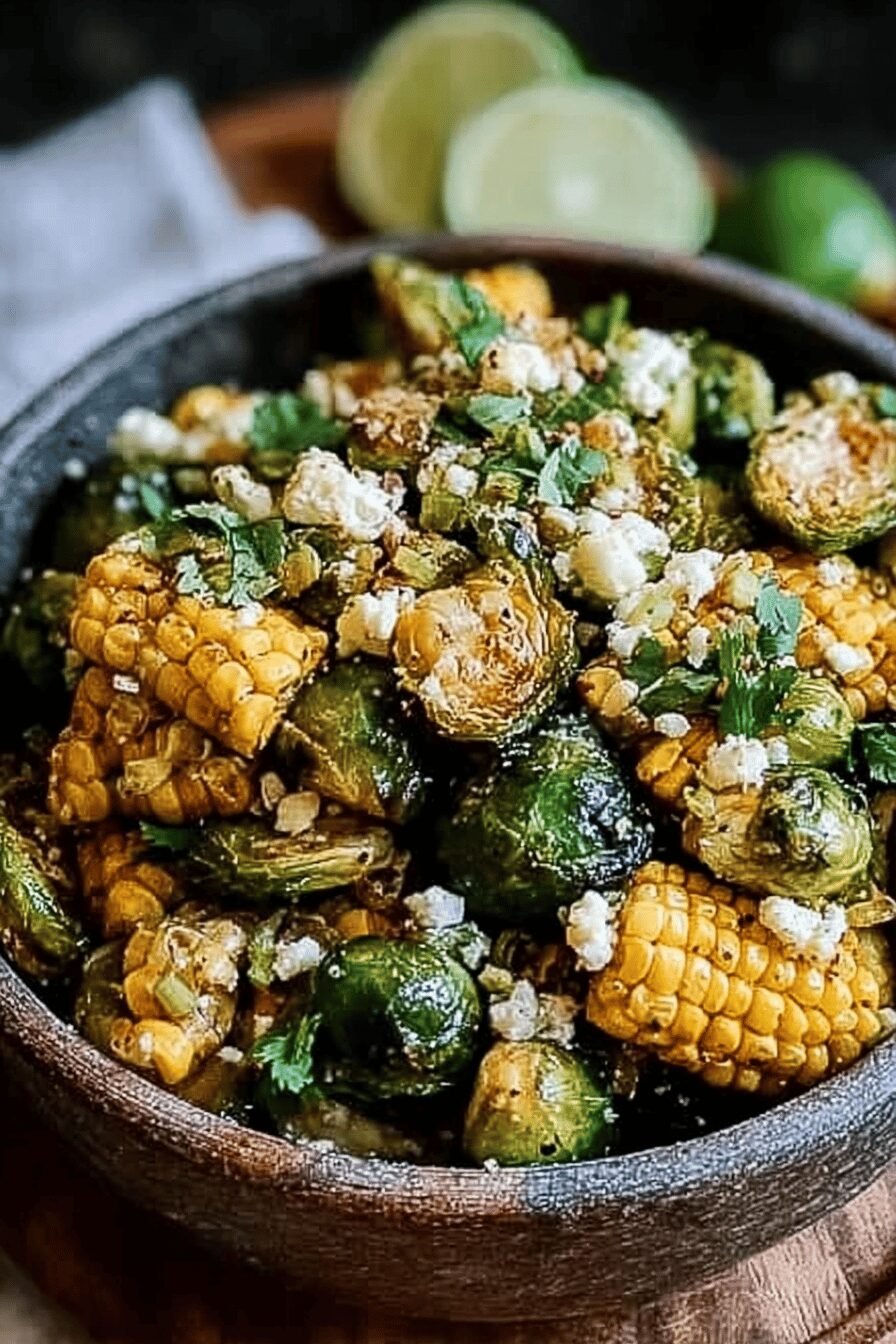 Mexican Street Corn Brussels Sprouts Recipe With Bold Taste